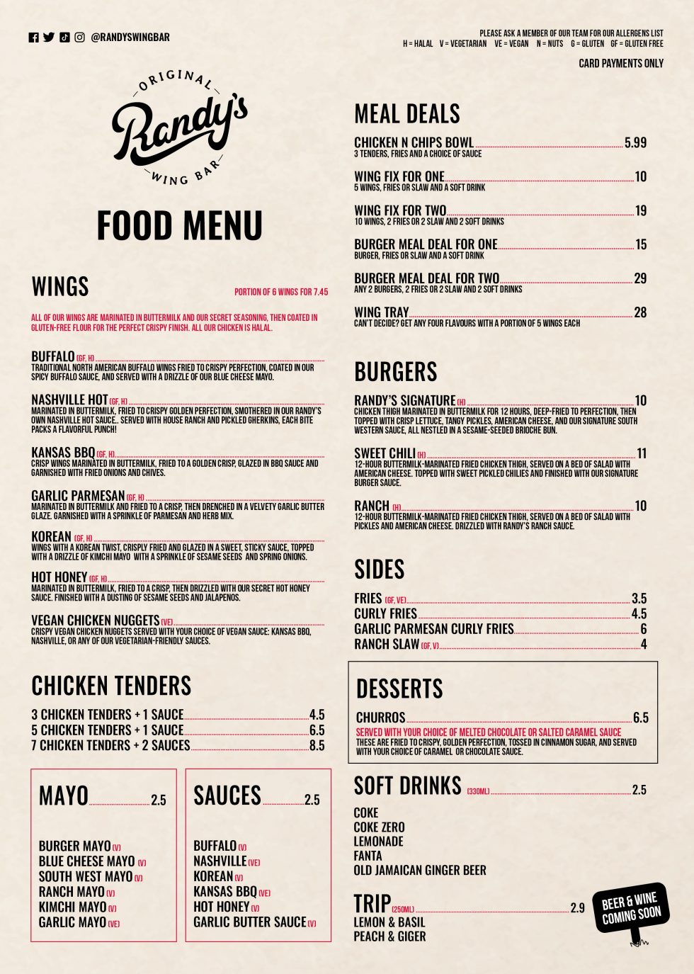 Randy's Wing Bar | American-style wings are the speciality at this ...